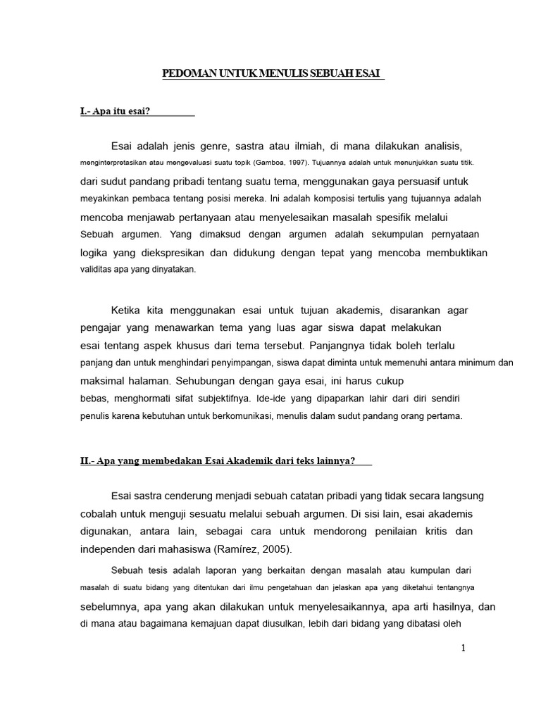 Panduan Menulis Esai Akademik Efektif | PDF