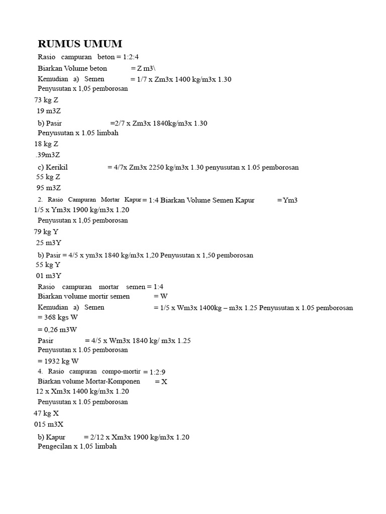 Rumus Umum | PDF