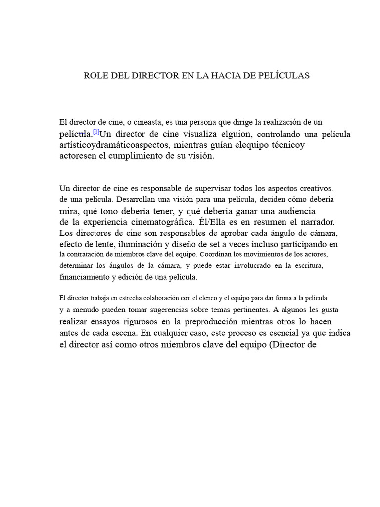 Papel Del Director en La Producción Cinematográfica | PDF | Director de ...