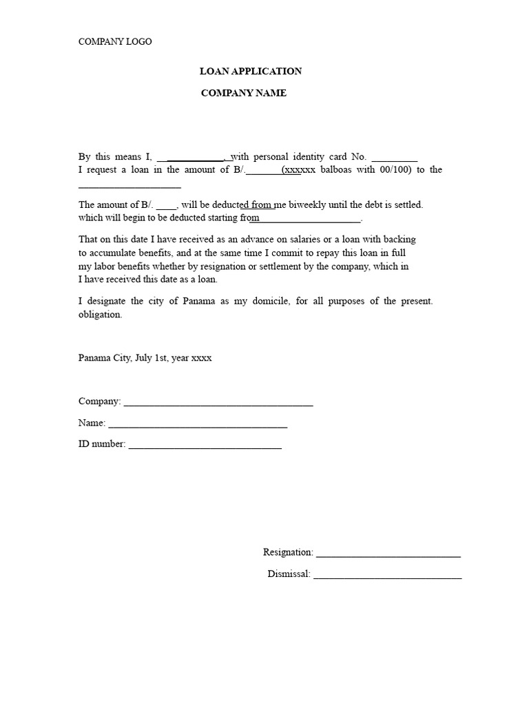 Example of A Loan Request Letter | PDF