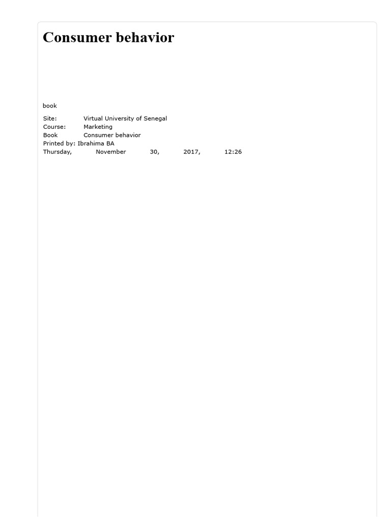 Consumer behavior | PDF | Consumer Behaviour | Attitude (Psychology)