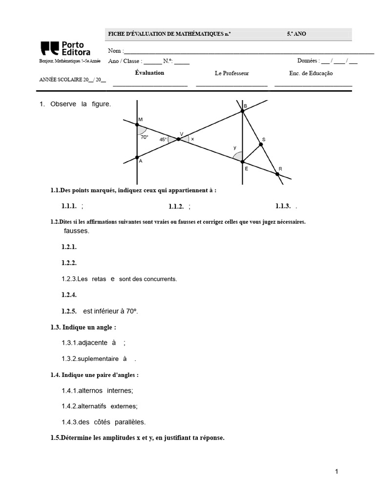 Lignes Et Angles 5ème PDF | PDF | Mathématiques | Géométrie euclidienne