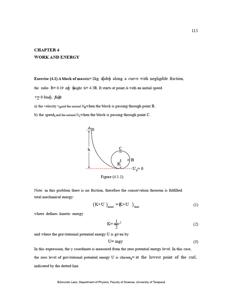 Work and Energy Exercises in Mechanics | PDF | Potential Energy | Force