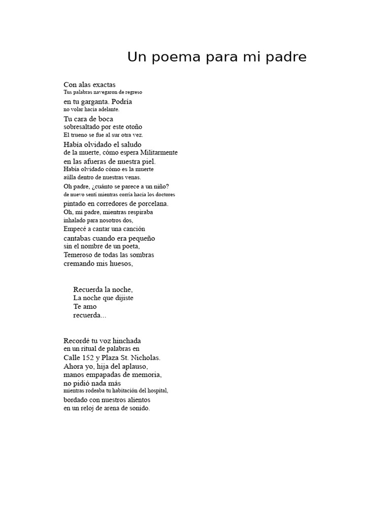 Poema de recuerdo a mi padre | PDF