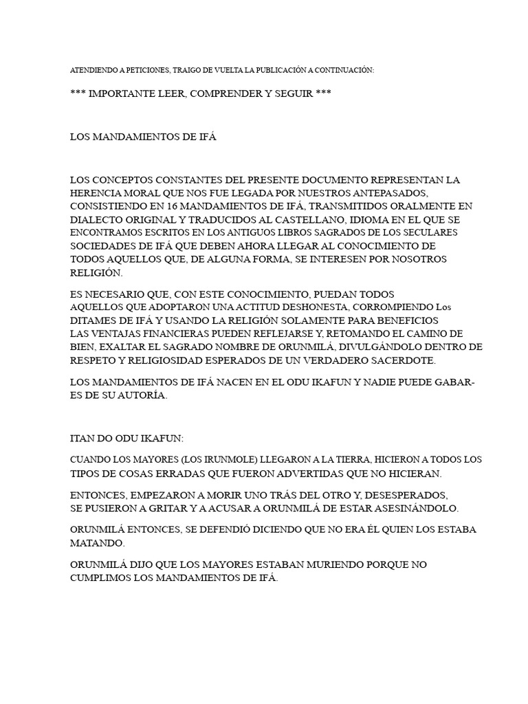 16 Mandamientos Ika Fun | PDF | Verdad | Amor