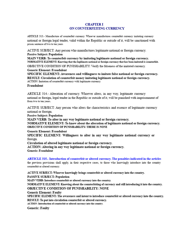 Analysis of Articles of The Penal Code of Guatemala | PDF | Forgery ...