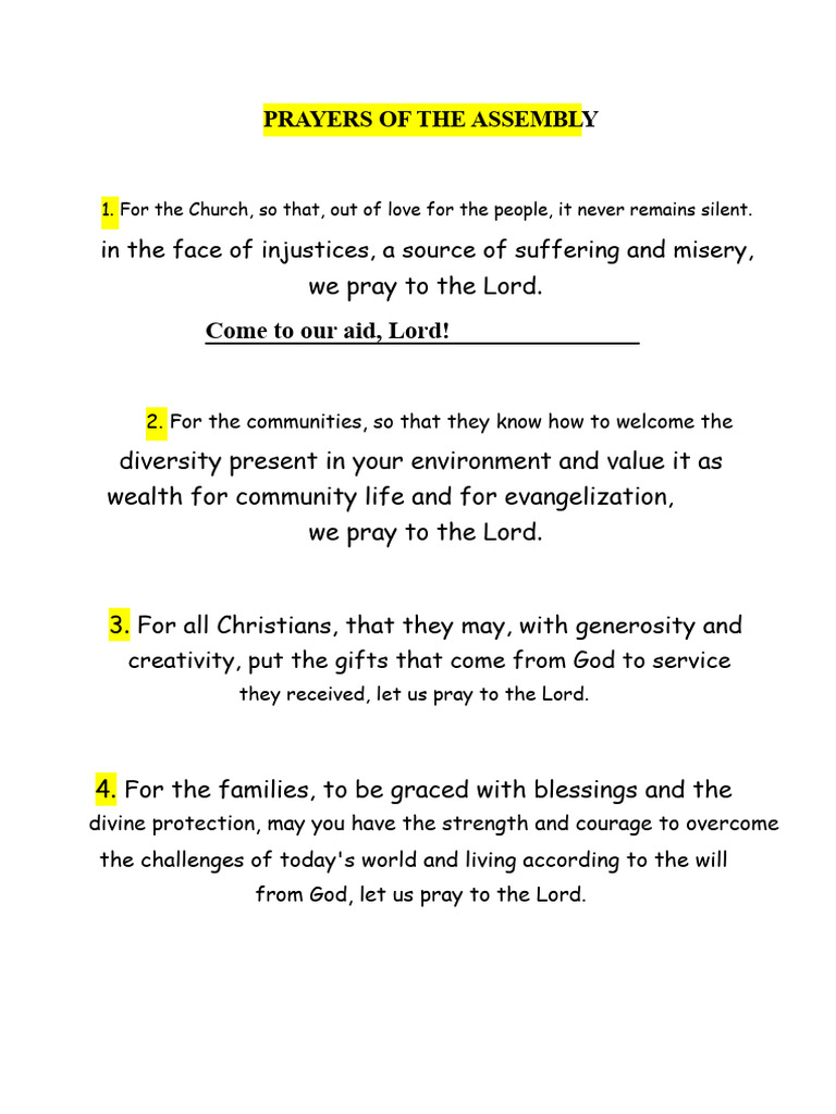 Prayers of The Assembly | PDF