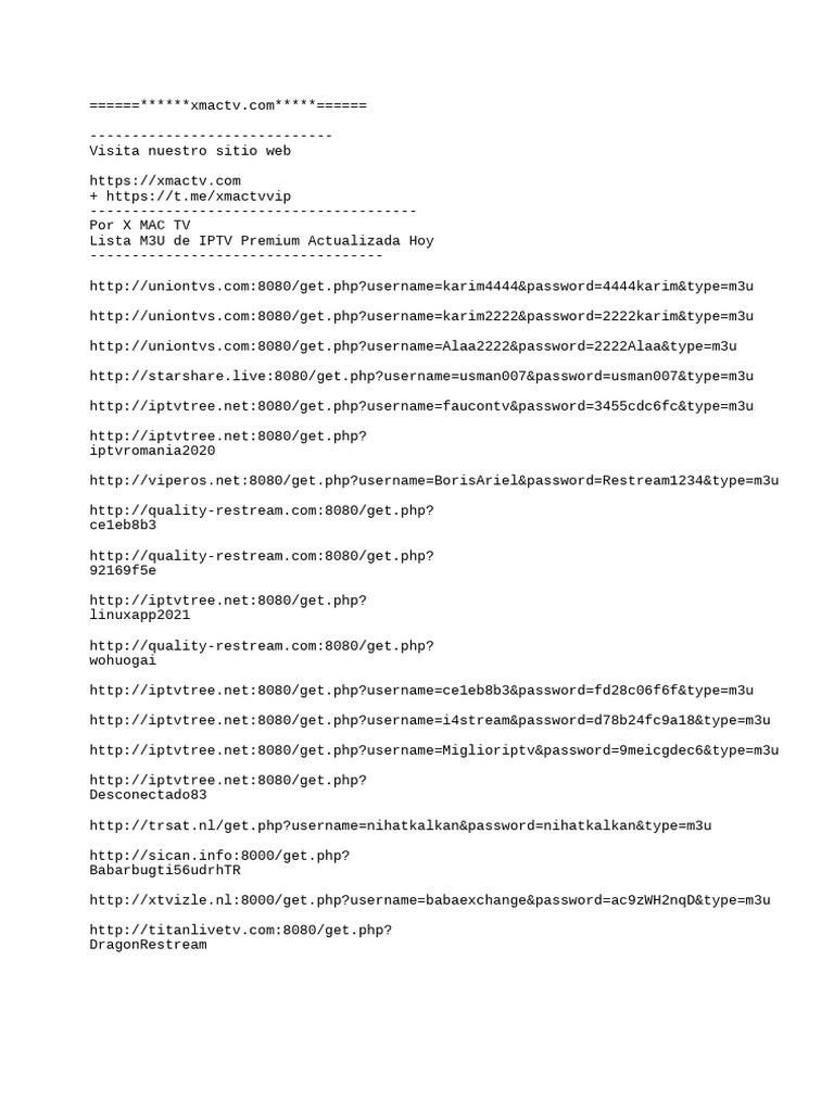 Lista IPTV M3U 16-07-2022 | PDF