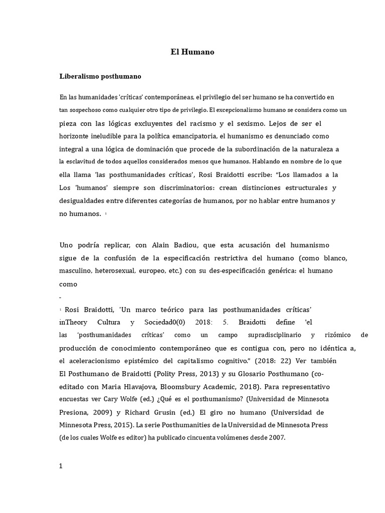 El Humano - Ray Brassier | PDF | Martin Heidegger | Metafísica