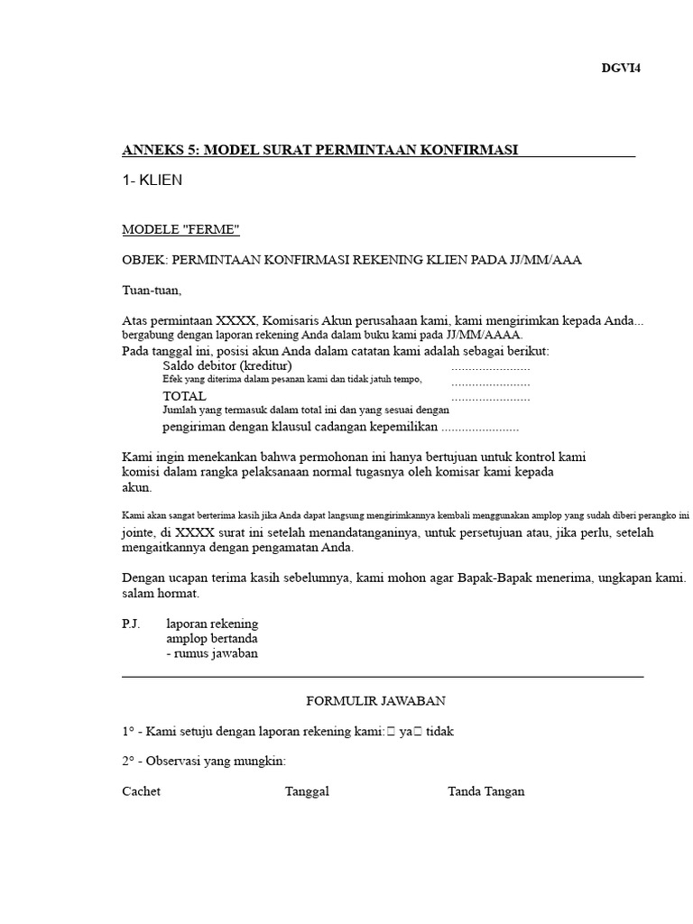 Lampiran 5 Model Surat Sirkulasi | PDF