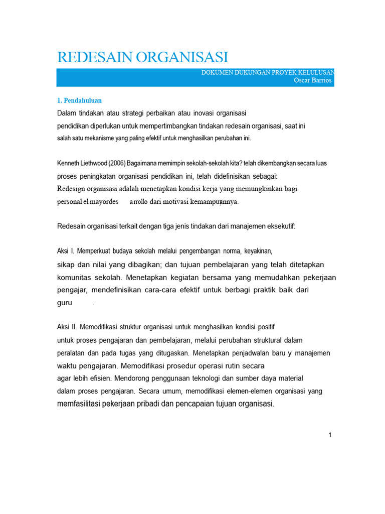 Redesain Organisasi | PDF