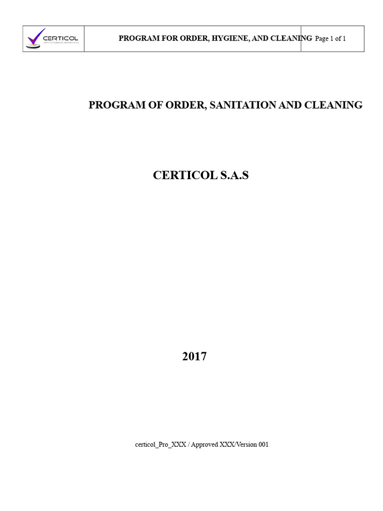 Order, Cleanliness, and Hygiene Program | PDF | Disciplines | Hygiene