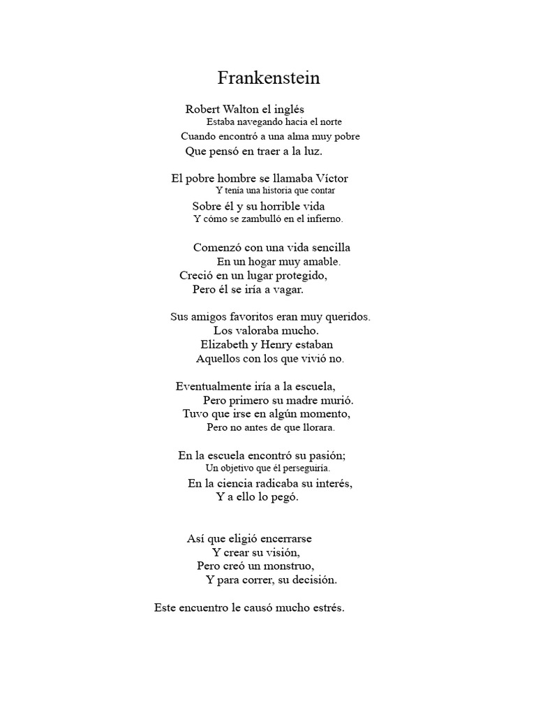 Un Poema de Frankenstein | PDF | Frankenstein