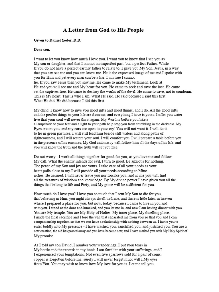 A Letter from God to His People | PDF | Jesus | Heaven
