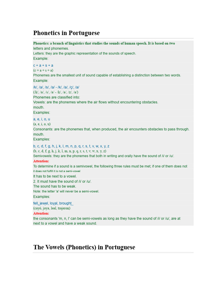 Phonetics of Portuguese Language Sounds | PDF | Consonant | Phoneme