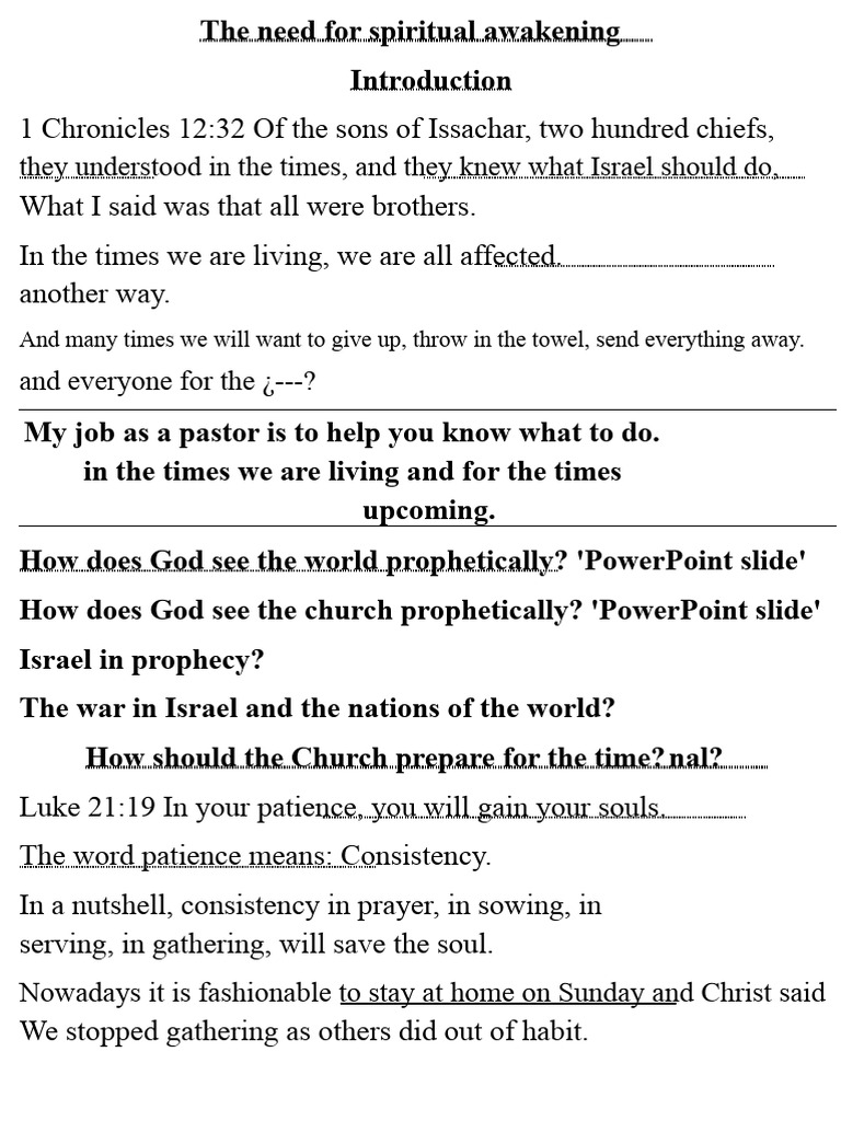 The Need For Spiritual Awakening | PDF | Jesus | God