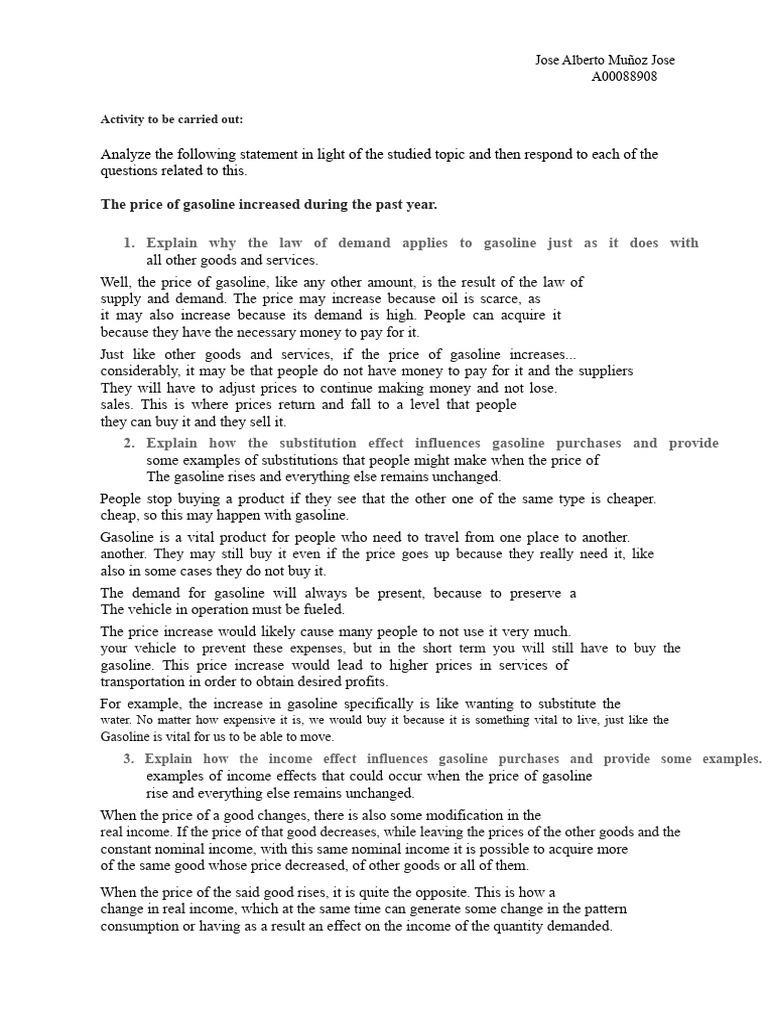Unit 2. Activity 3. Analyze | PDF | Demand | Prices