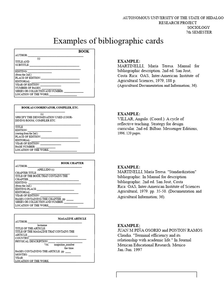 Bibliographic cards | PDF | Bibliography | Science