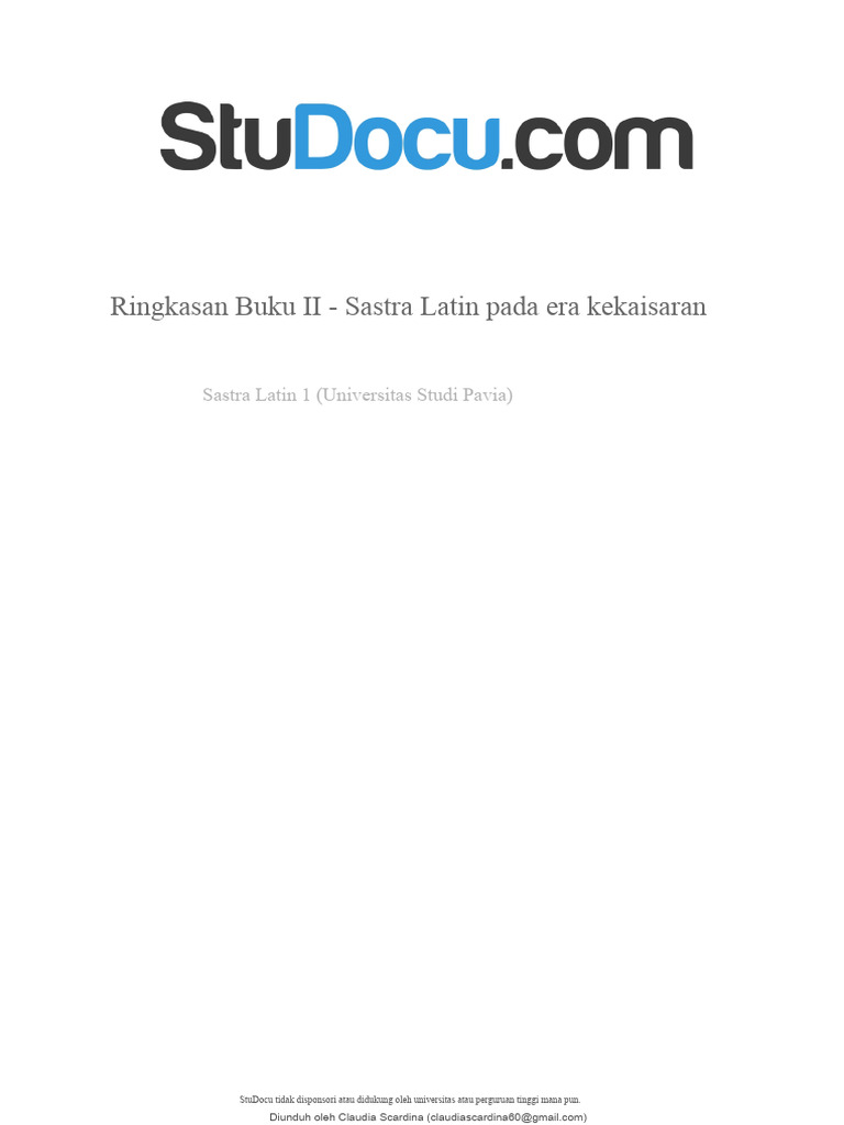 Ringkasan Sastra Latin Era Kekaisaran | PDF