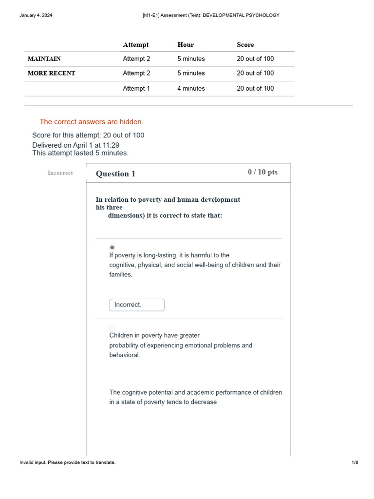 (M1-E1) Assessment (Test) - DEVELOPMENTAL PSYCHOLOGY | PDF | Psychology ...