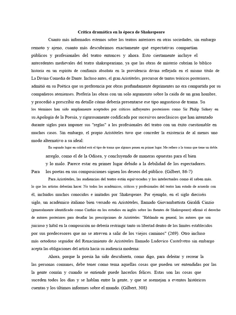 Crítica Dramática en Shakespeare | PDF | William Shakespeare | Aldea