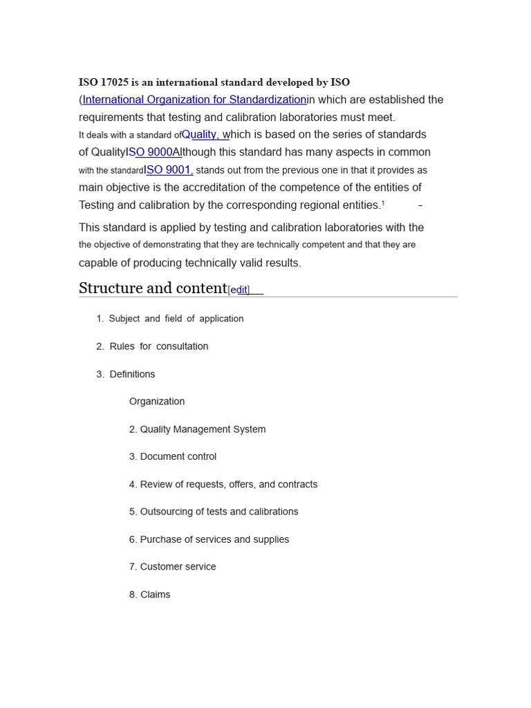 ISO 17025 Structure | PDF