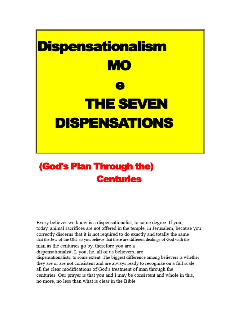 Understanding Dispensationalism Explained | PDF | Dispensationalism ...