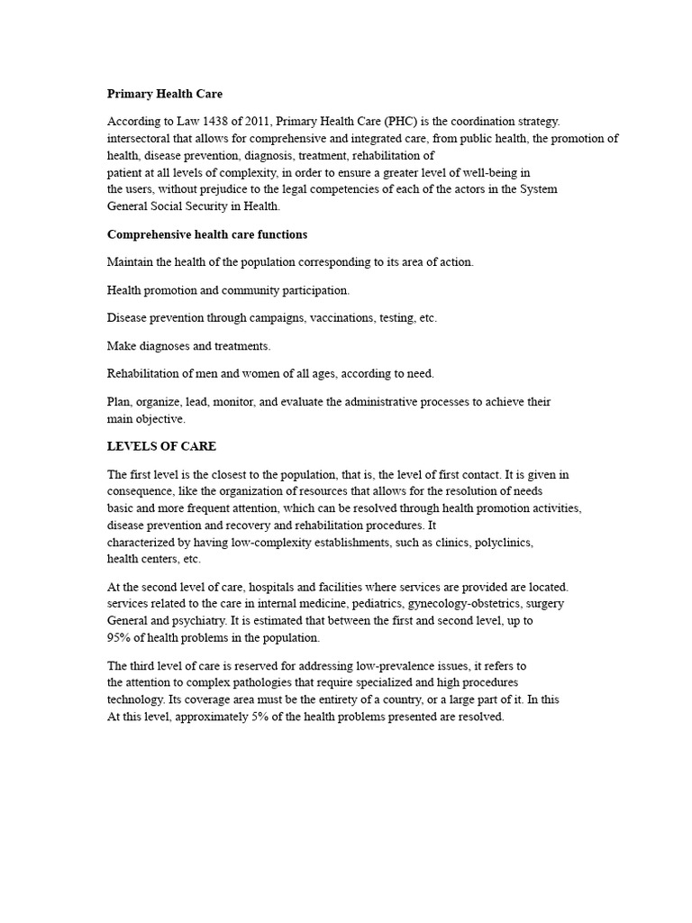 Primary Health Care Topic 1/ MIC | PDF | Health Care | Medical Diagnosis