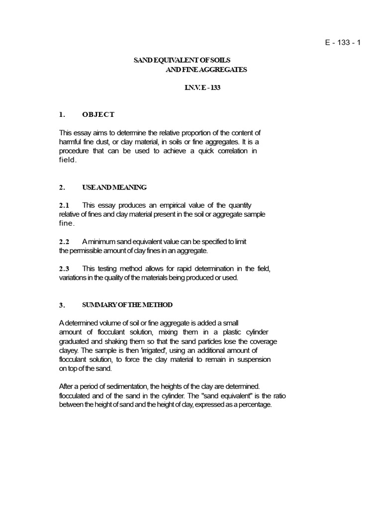 Standard Inv E-133 Equivalent of Sand | PDF