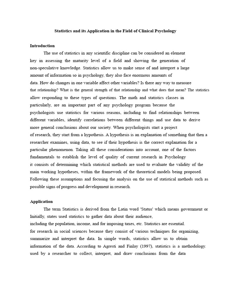 Statistics in Clinical Psychology | PDF | Statistics | Methodology