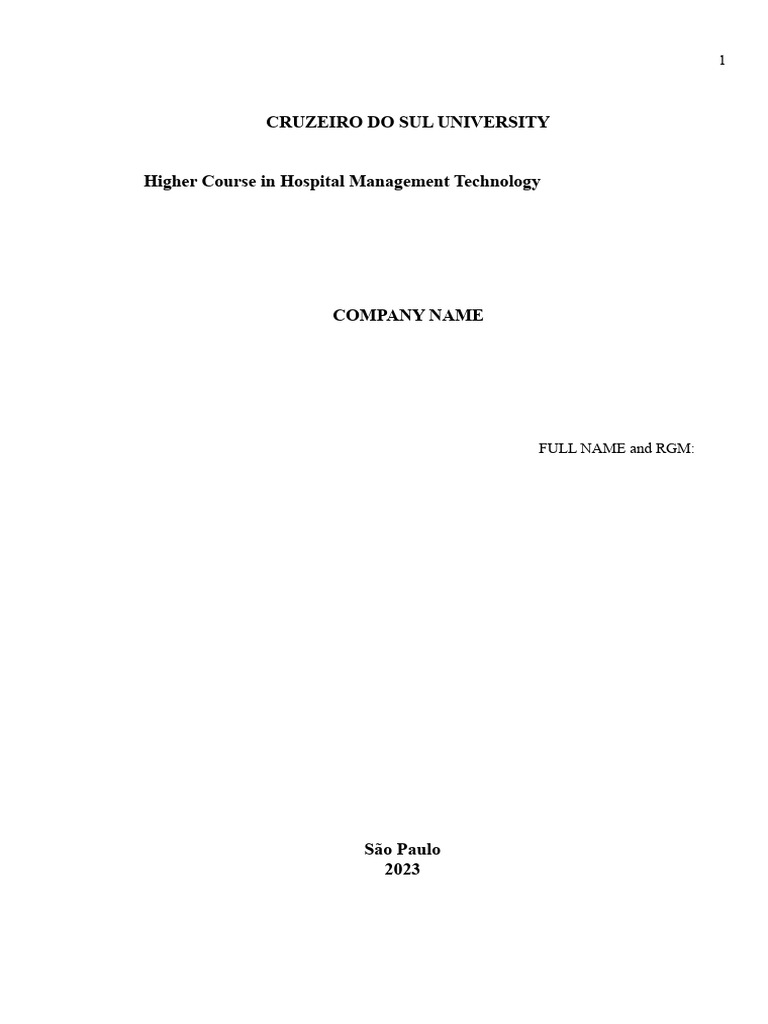 Model - Multidisciplinary Project Hospital Management I | PDF | Business