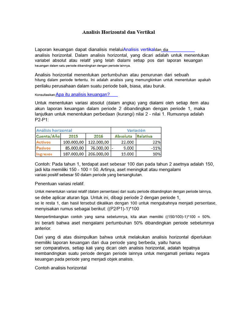 Analisis Horizontal Dan Vertikal | PDF