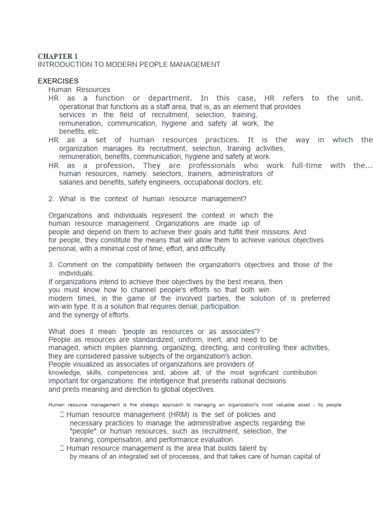 Chapter 1 Introduction To Modern Human Resource Management | PDF ...