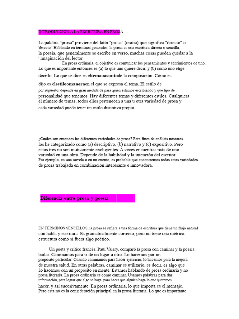 Variedades y Elementos de la Prosa | PDF | No ficción | Prosa