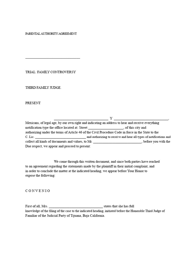 Parenting Agreement | PDF | Child Custody | Judge