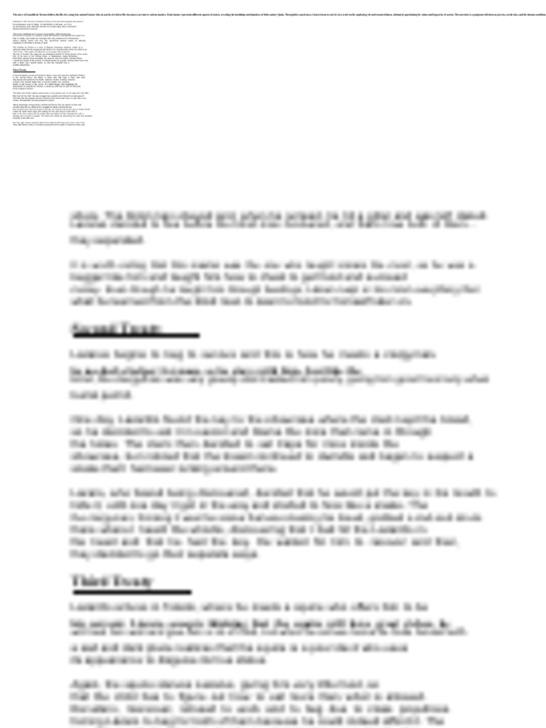Summary of Lazarillo de Tormes, Chapter 1 | PDF