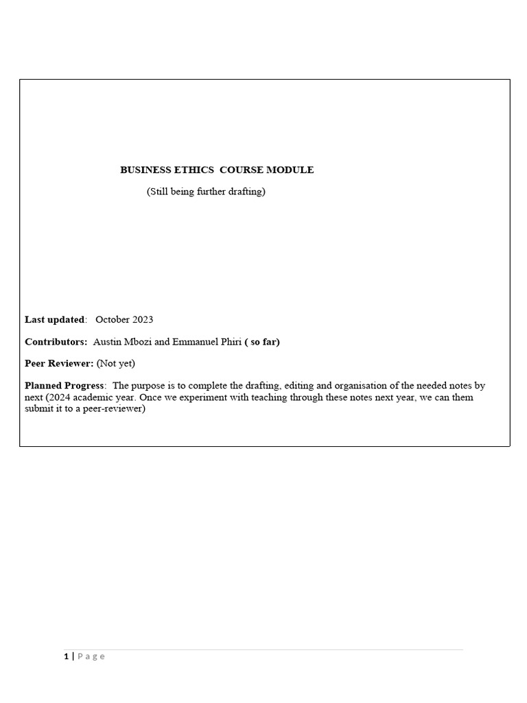 Ecn 9422 Business Ethics 2025 Notes | PDF | Immanuel Kant | Pleasure