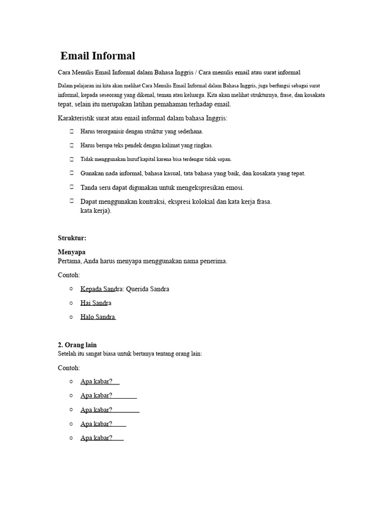 Email Informal-formal | PDF