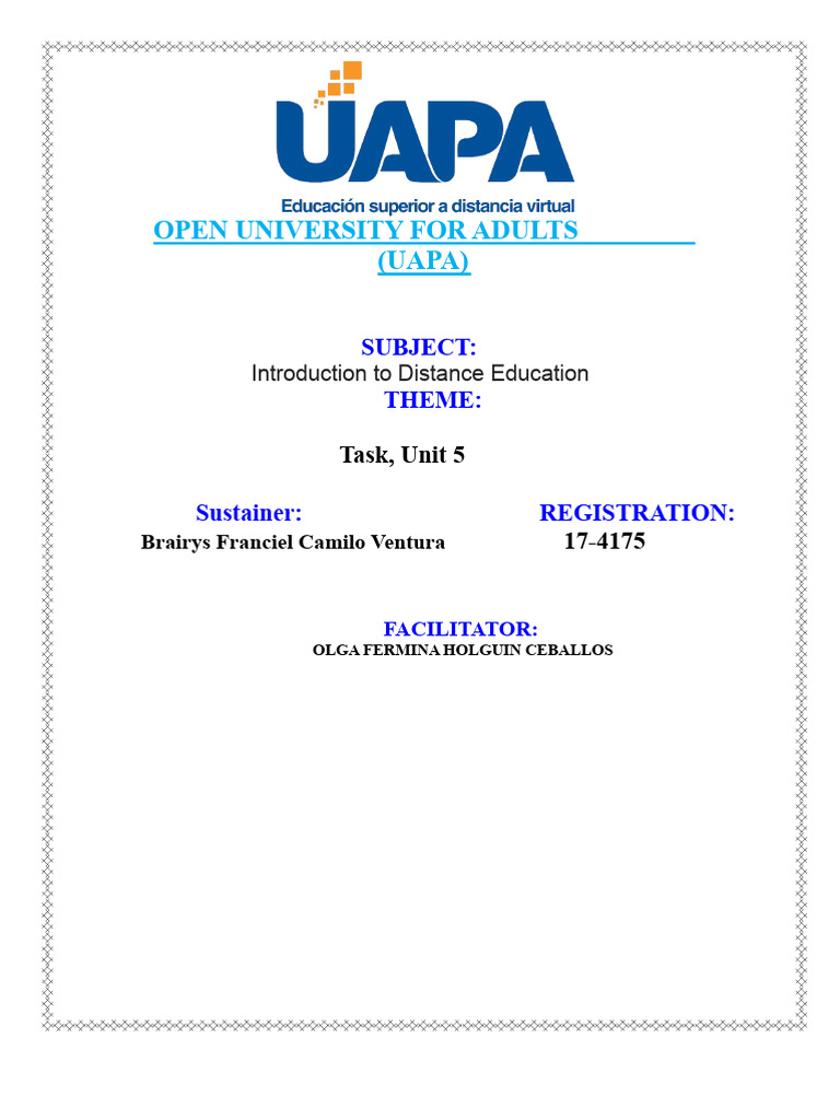 Task 5 Introduction To Distance Education | PDF | Learning | Distance ...