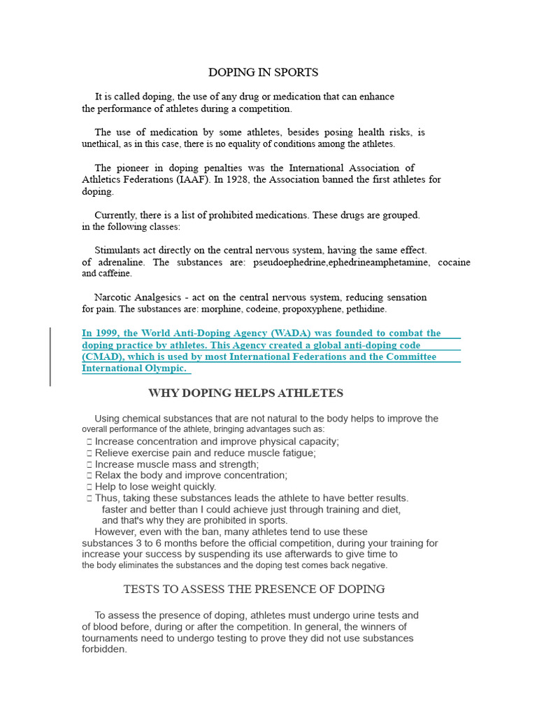Understanding Doping in Sports | PDF | Doping In Sport | Clinical Medicine