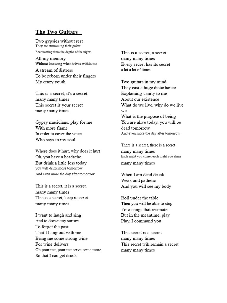Analysis of "The Two Guitars" Poem | PDF