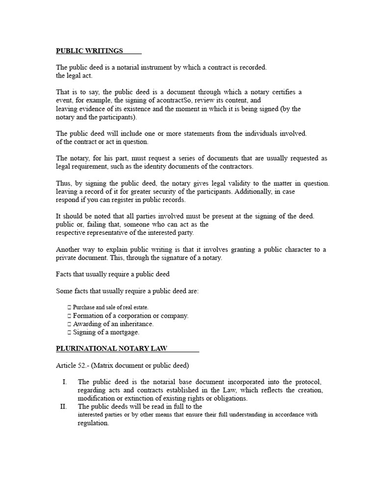 PUBLIC DEEDS | PDF | Notary Public | Deed