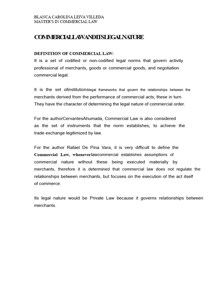 Understanding Commercial Law Basics | PDF