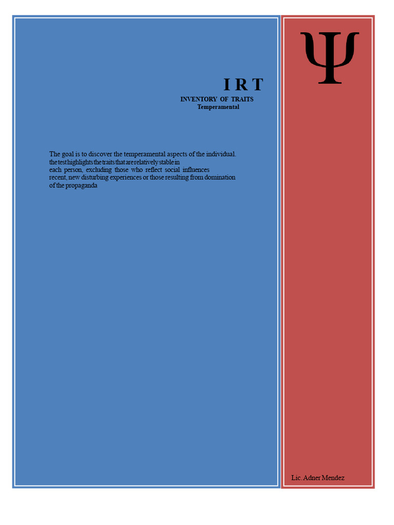 Inventory of Temperamental Traits | PDF | Extraversion And Introversion ...