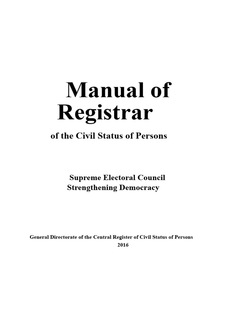 Civil Registrar's Manual | PDF | Crimes | Crime & Violence