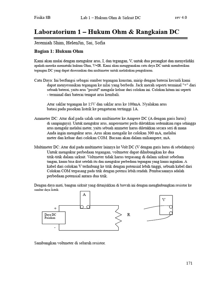 Hukum Ohm dan Sirkuit DC dalam Lab Fisika | PDF