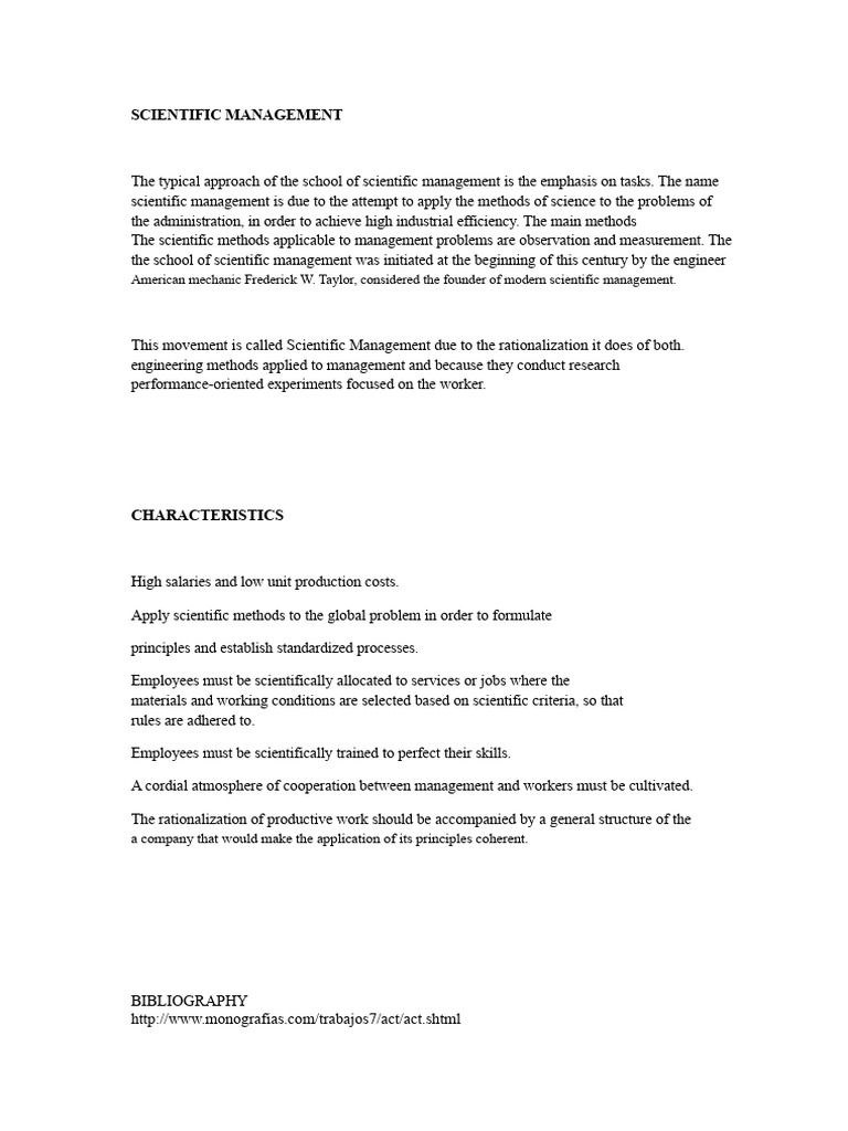 Principles of Scientific Management | PDF | Business | Economies
