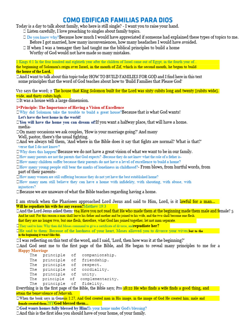 Building Godly Families: Key Principles | PDF | Elijah | God The Father