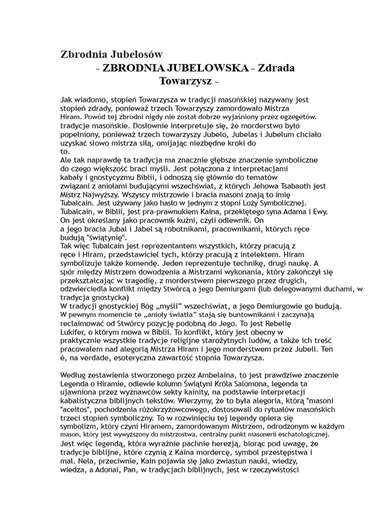 Zbrodnia Jubelów | PDF