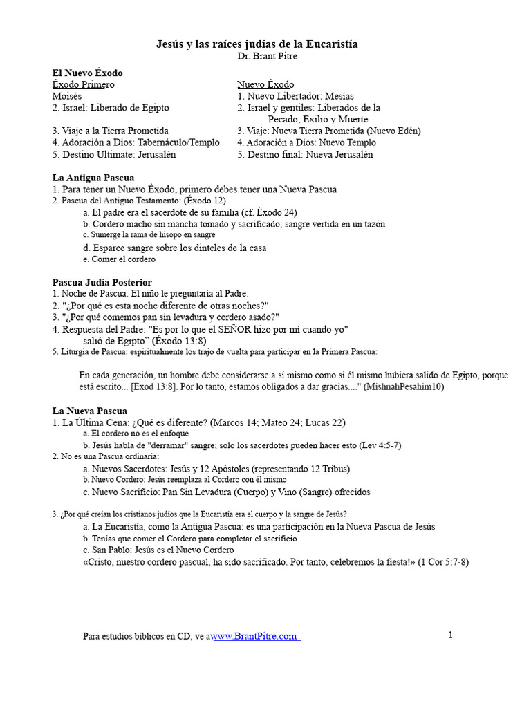 Guía de Estudio Jesús y Las Raíces Judías de La Eucaristía | PDF ...